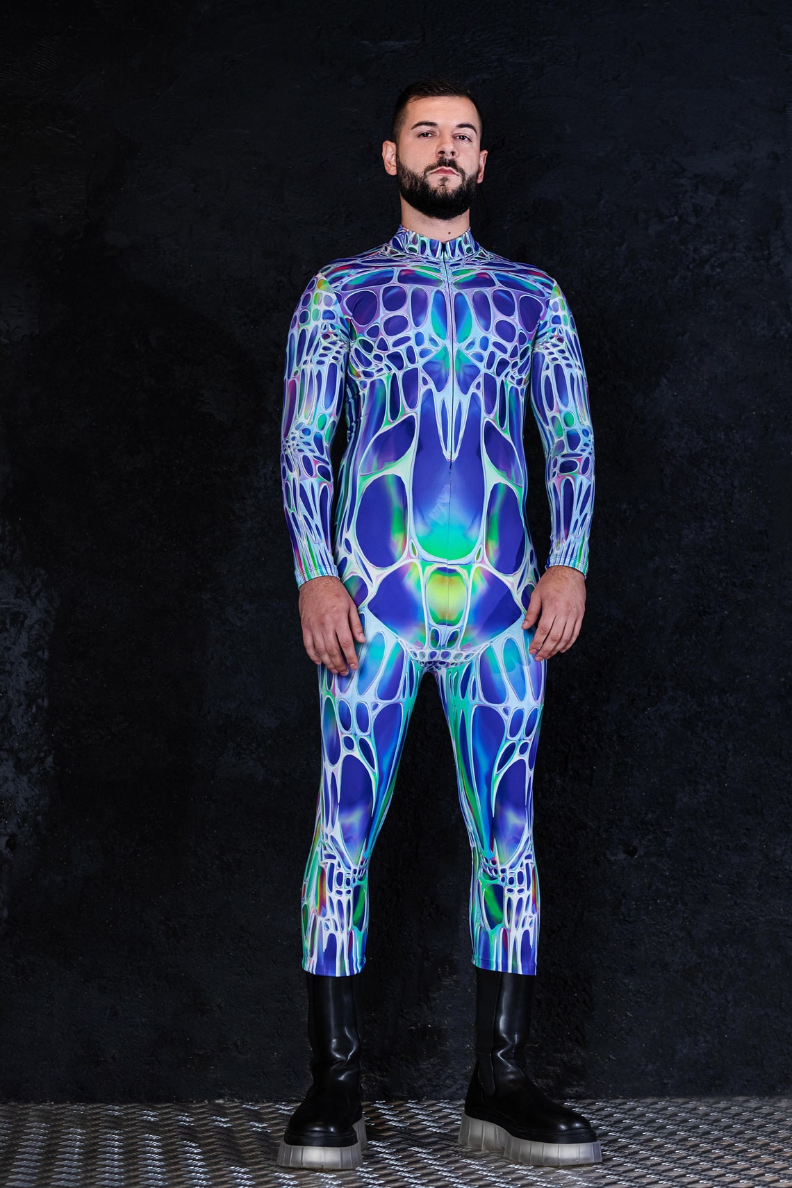 Men Cyber Costume Adult Halloween Costume Sci Fi Alien - Etsy