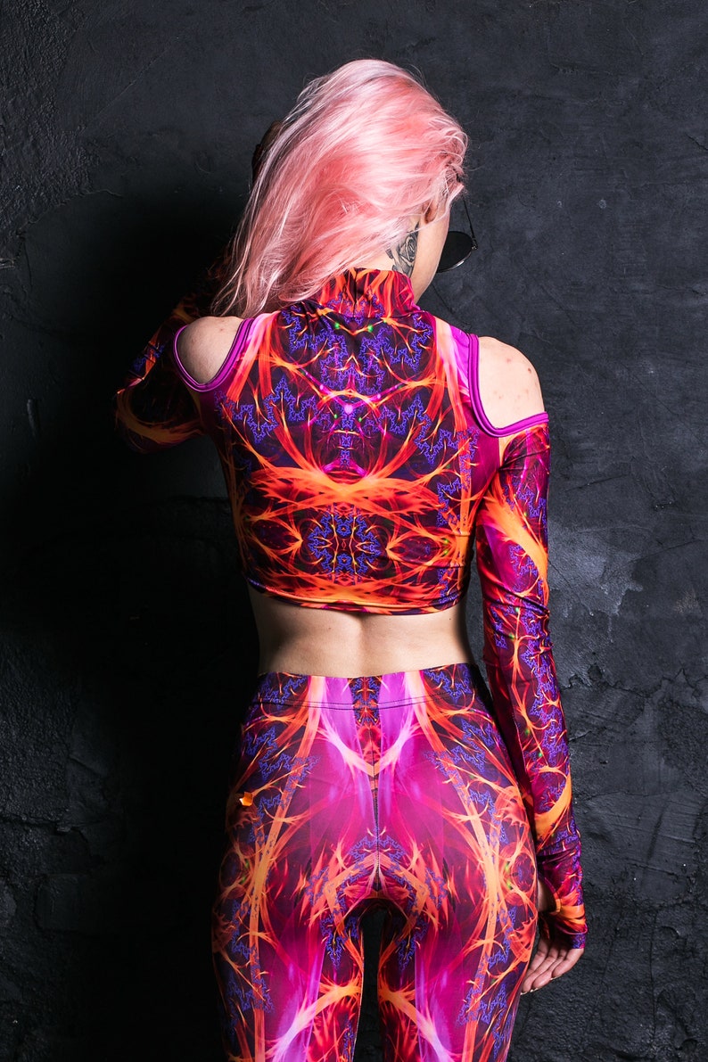 Festival Cold Shoulder Crop Top Red Crop Top Rave Cut Out - Etsy UK