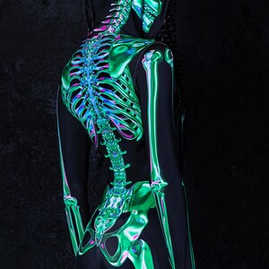 Green Skeleton Costume, Women Halloween Skeleton Costume, Sexy Hooded ...