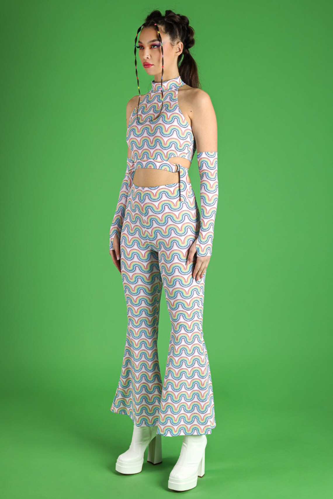 Disco Flare Pants, 60s 70s Party Pants, Rave Flare Leggings, Women's ...