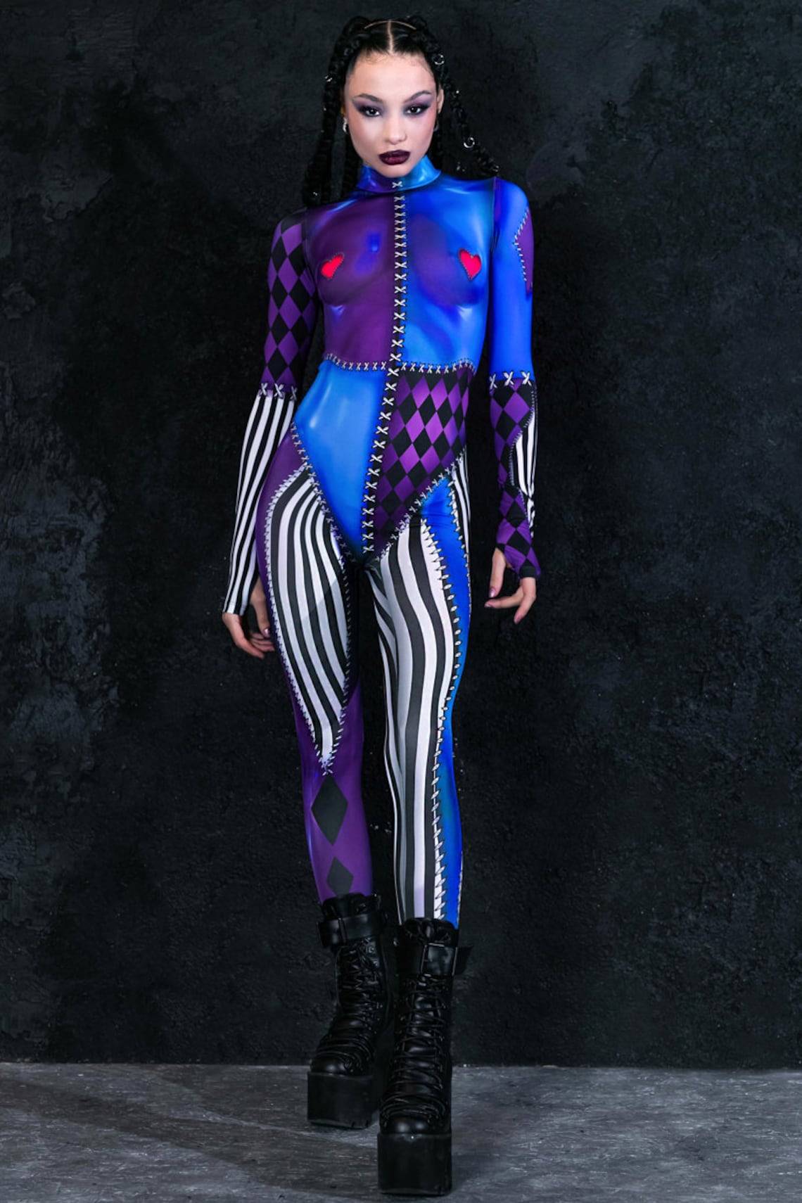 Harlequin Costume, Adult Halloween Costume, Women Halloween Costume ...