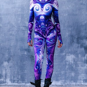 Purple Rave Costume, Purple Rave Outfit, Aerial Costume for Women, Rave ...