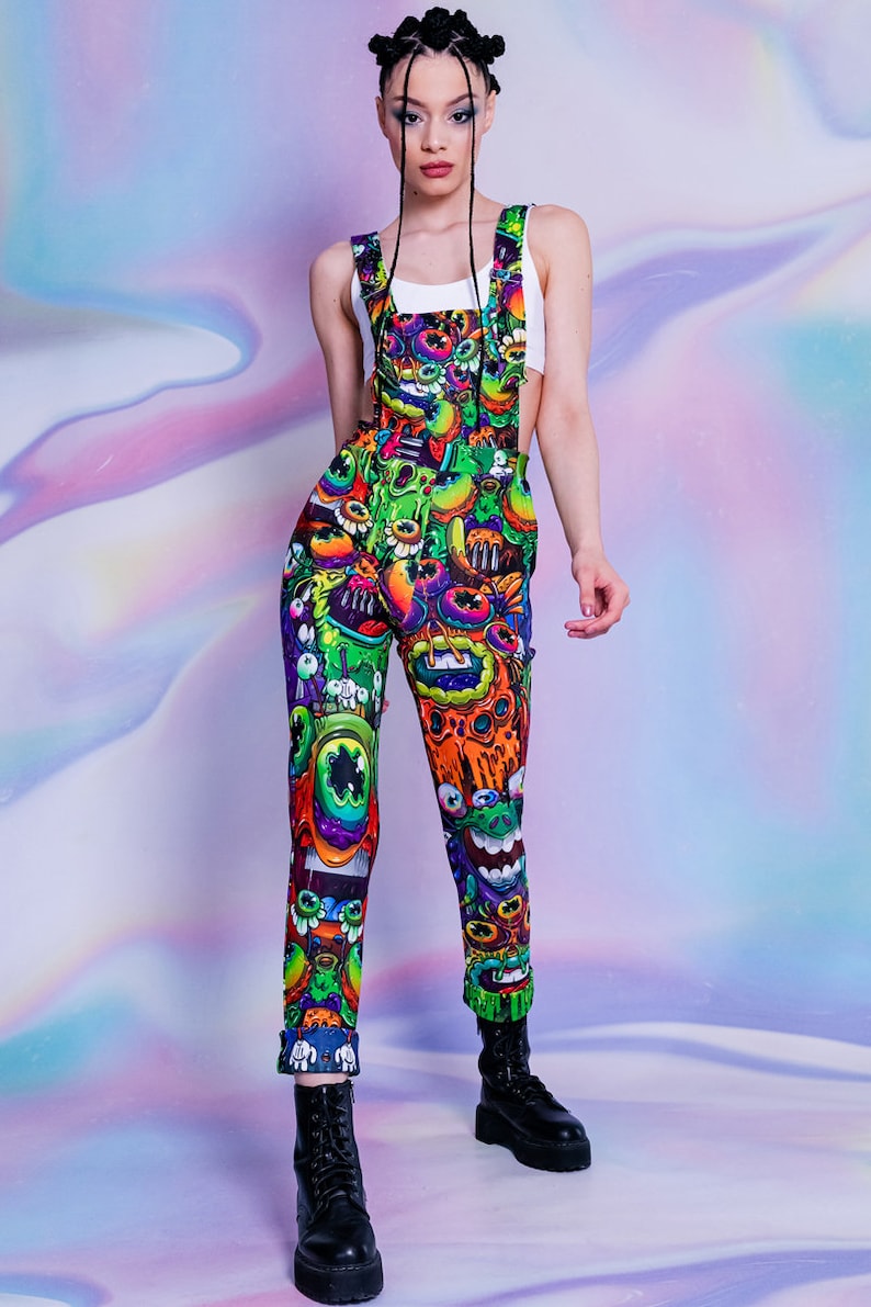 Alien Women Overalls Overalls With Front Pocket Festival - Etsy