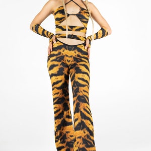 Tiger Flare Pants, Tiger Halloween Pants, Animal Print Flare Leggings ...