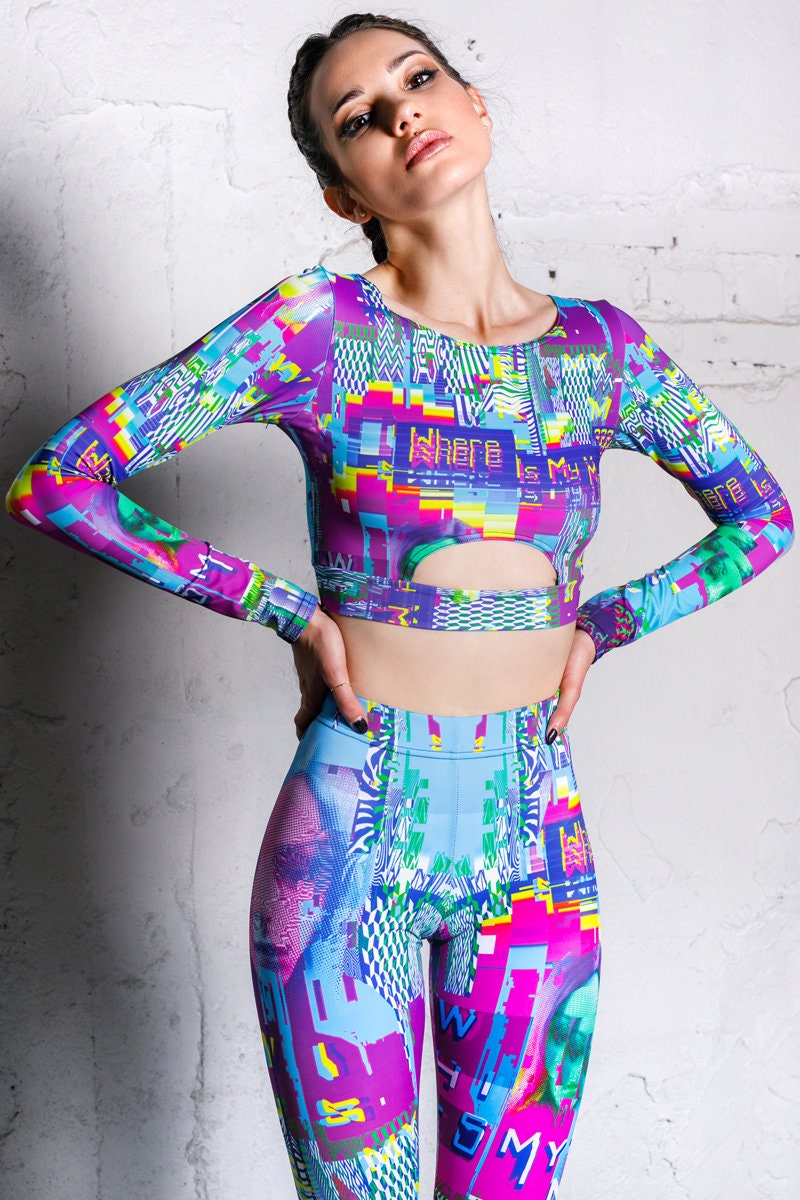 Cyberpunk Crop Top, Harajuku Top, Festival Clothing, Sci Fi Clothing ...