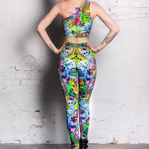 Cute One Shoulder Top, Green Cropped Top, Festival Top, Rave Crop Tops ...