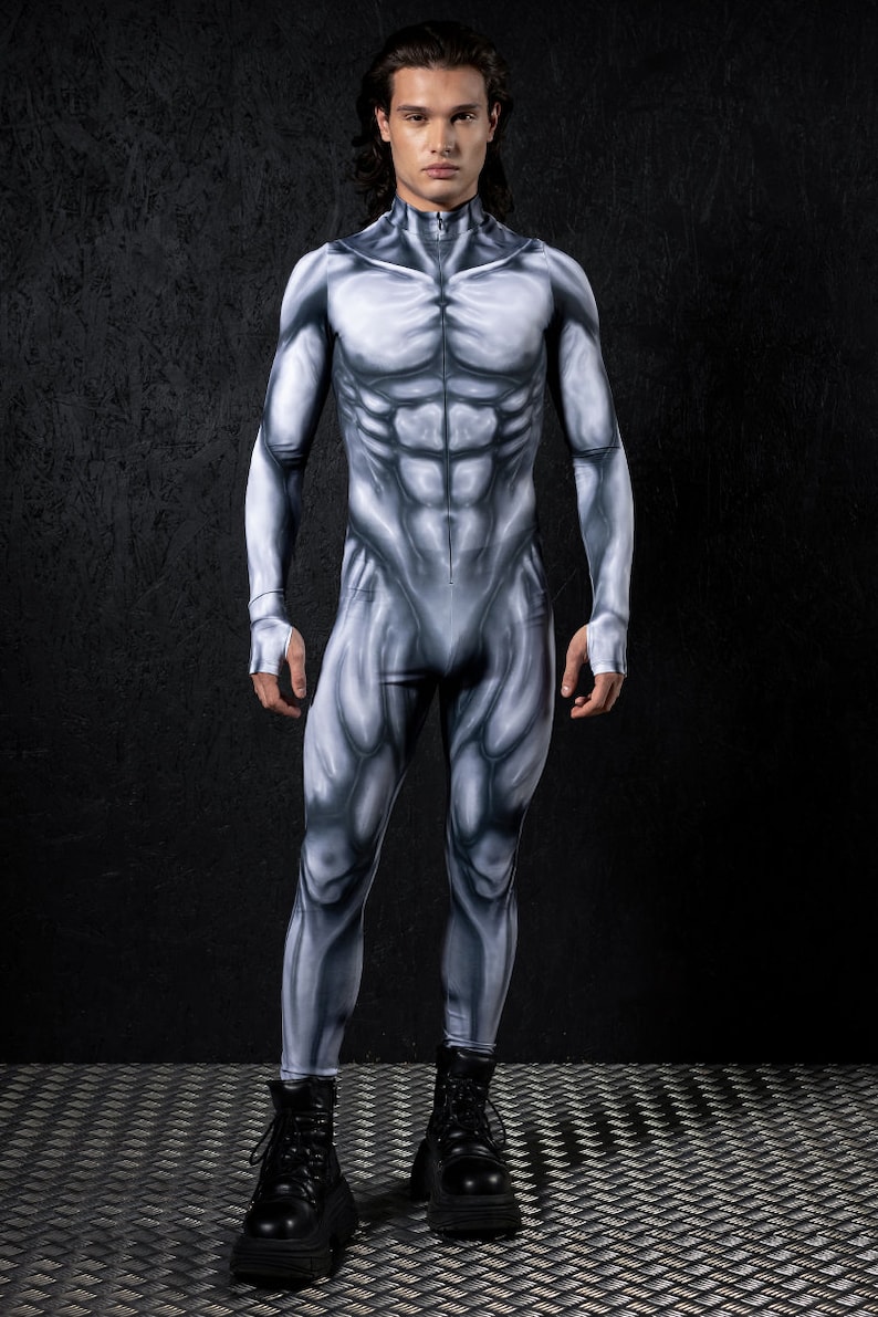 Gray Muscle Costume for Men, Muscle Suit, Men Halloween Costumes, Full ...