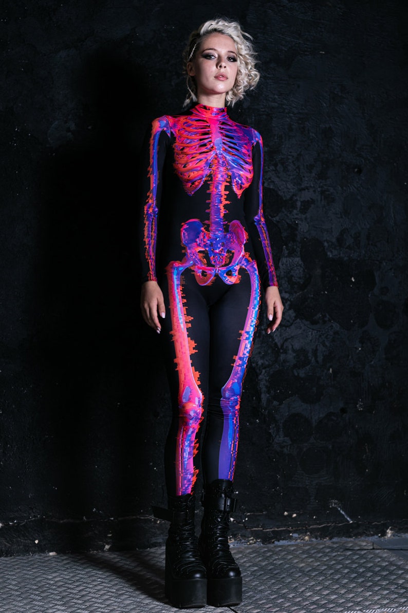 Pink Skeleton Costume Glow in the Dark Costume Adult | Etsy