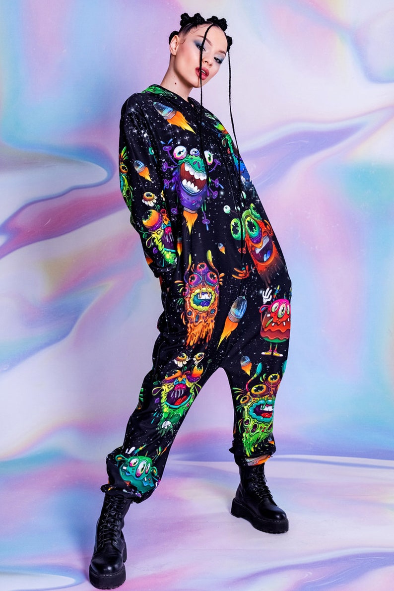 Galaxy Pajama With Aliens, Alien Adult Pajamas, Drippy Outfits ...