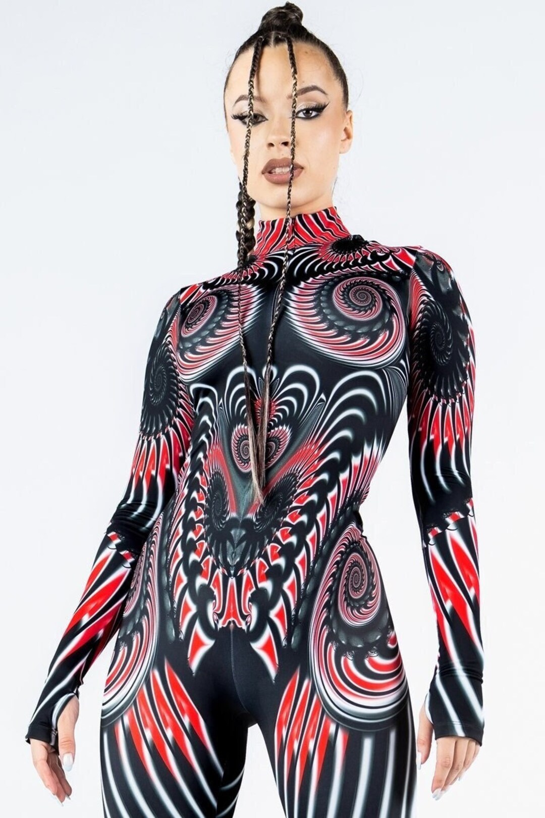Rave Costume, Rave Full Bodysuit, Aerial Costume, Trippy Rave Catsuit ...