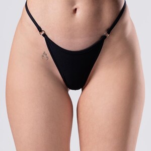 All Black Bikini Bottom, Sexy Bikini, Two Piece Festival Set, Bikini Set, Thong Bikini, Women ...