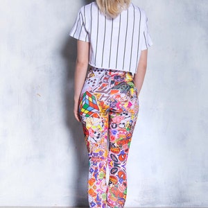 Sticker Bomb Leggings, Festival Leggings, Rave Outfit, Printed Yoga ...