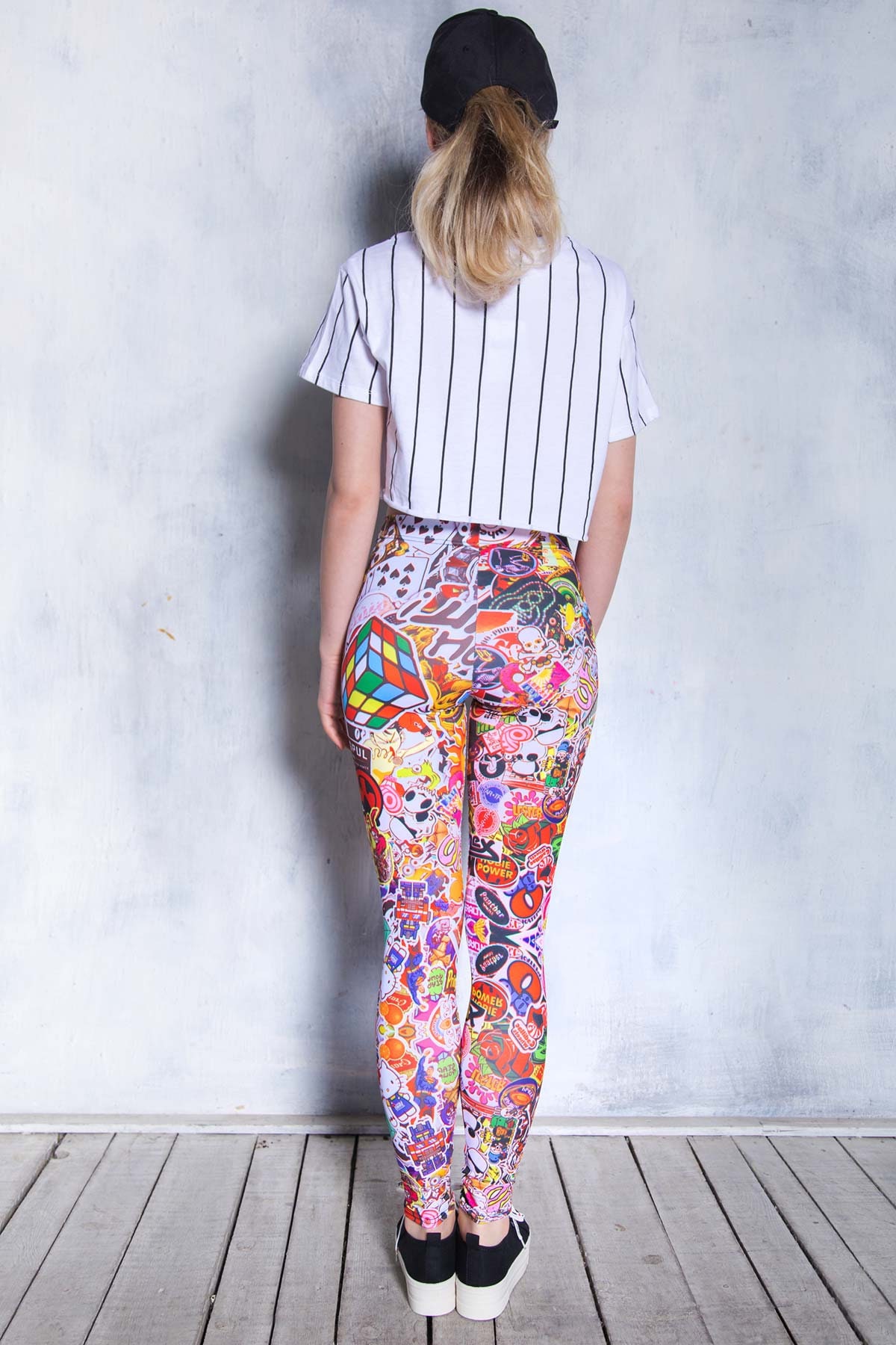 Sticker Bomb Leggings Festival Leggings Rave Outfit Printed | Etsy
