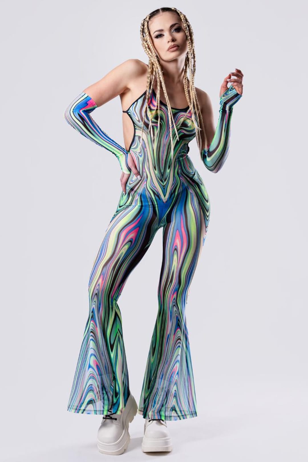 Green Rave Jumpsuit, Sheer Mesh Catsuit, Transparent Jumpsuit, Rave ...