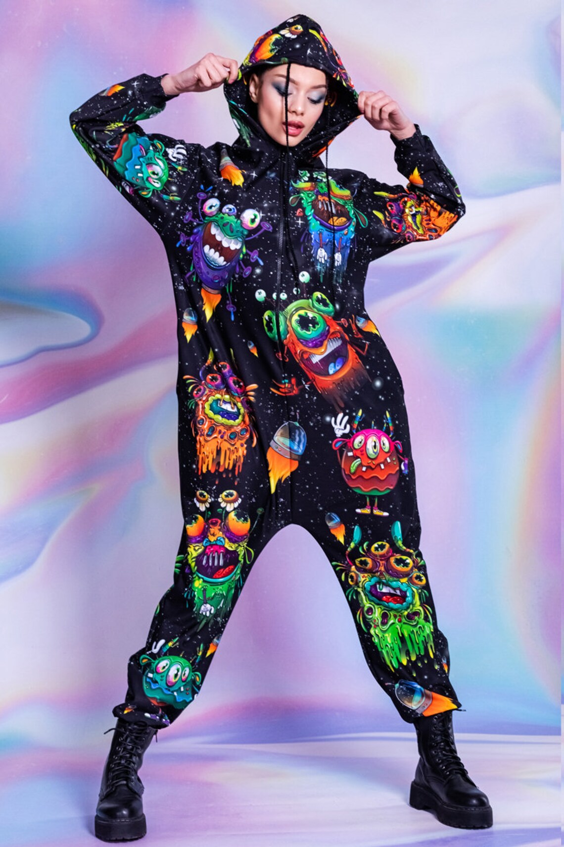 Galaxy Pajama With Aliens, Alien Adult Pajamas, Drippy Outfits ...