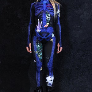 Blue Skeleton Costume for Women, Aerial Skeleton Costume, Skeleton ...
