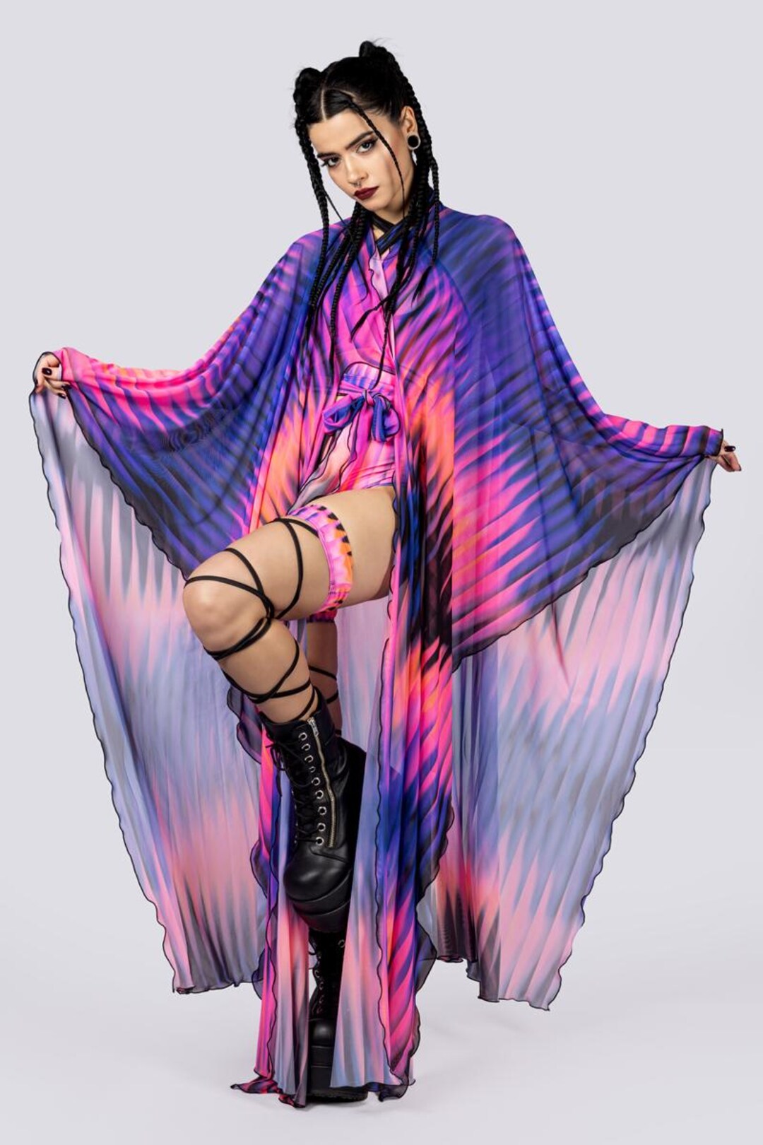 Violet Dusk Rave Kimono – Women's Robe for Festivals - Etsy