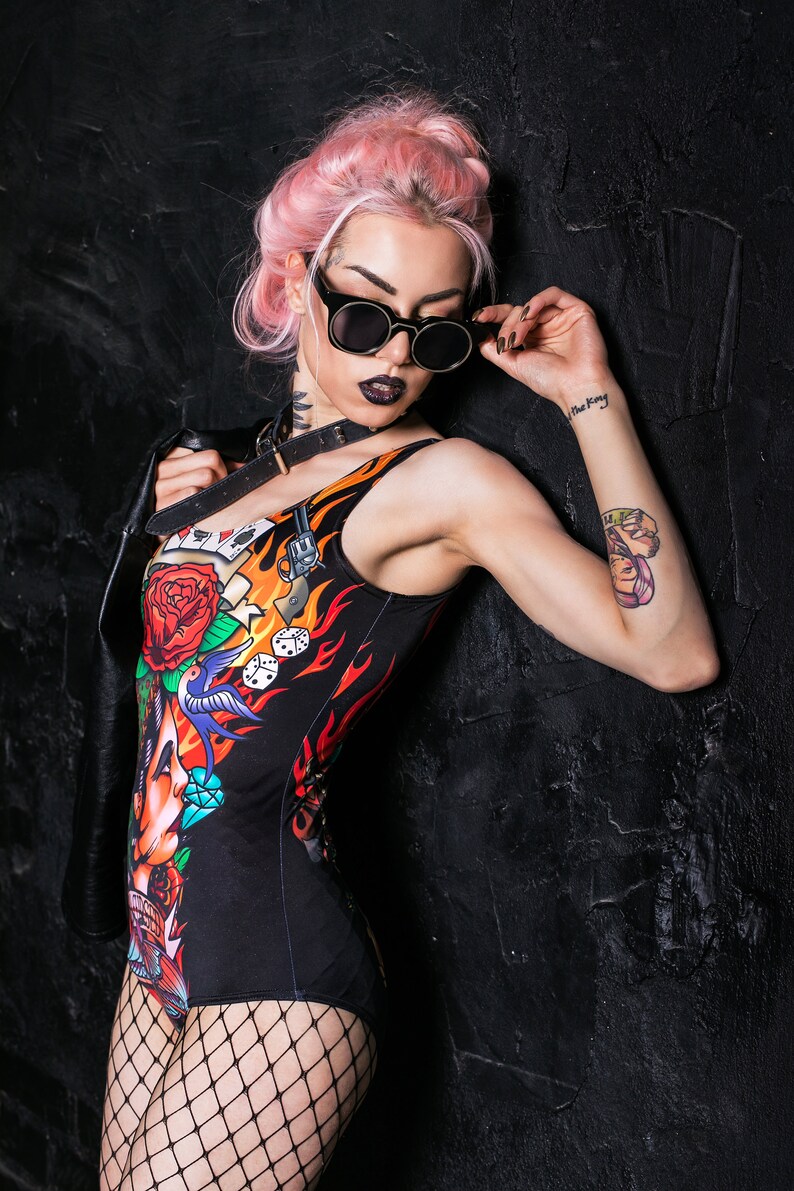 One Piece Swimsuit Gothic Swimsuit Goth Swimsuit Swimsuit - Etsy