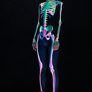 Skeleton Costume, Glow in the Dark Skeleton Costume, Neon Skeleton ...