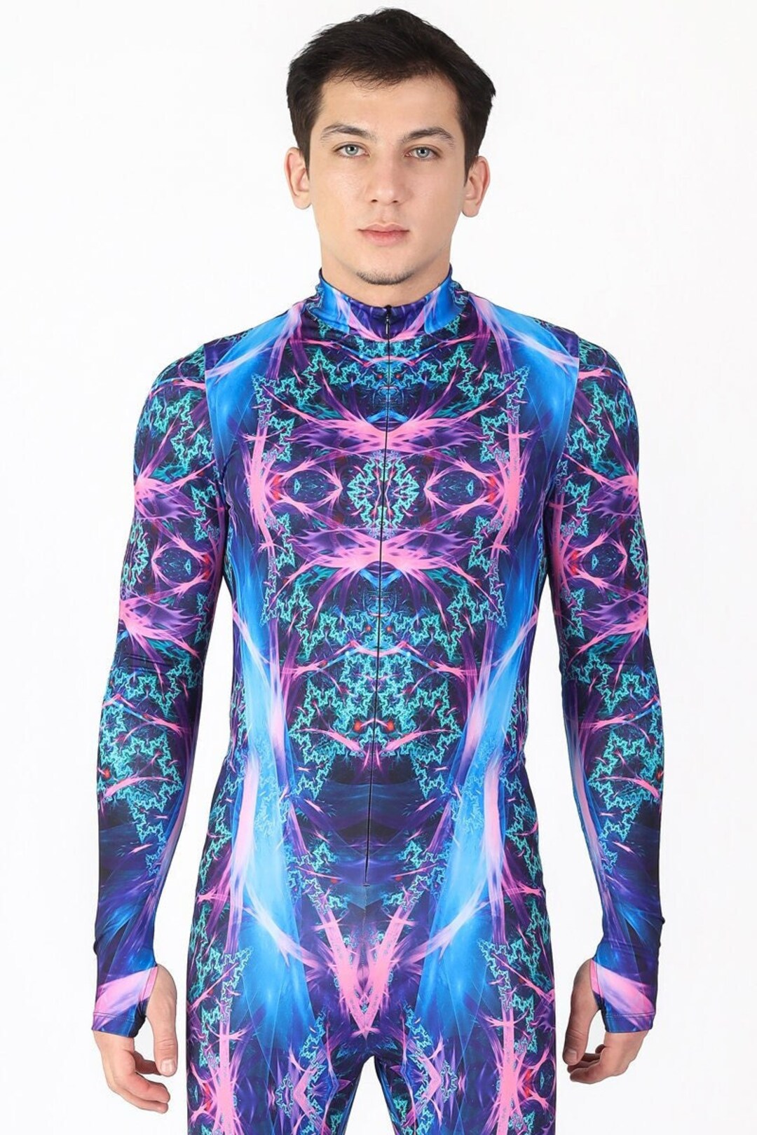 Men Rave Costume, Adult Festival Costume, Rave Bodysuit for Men, UV ...