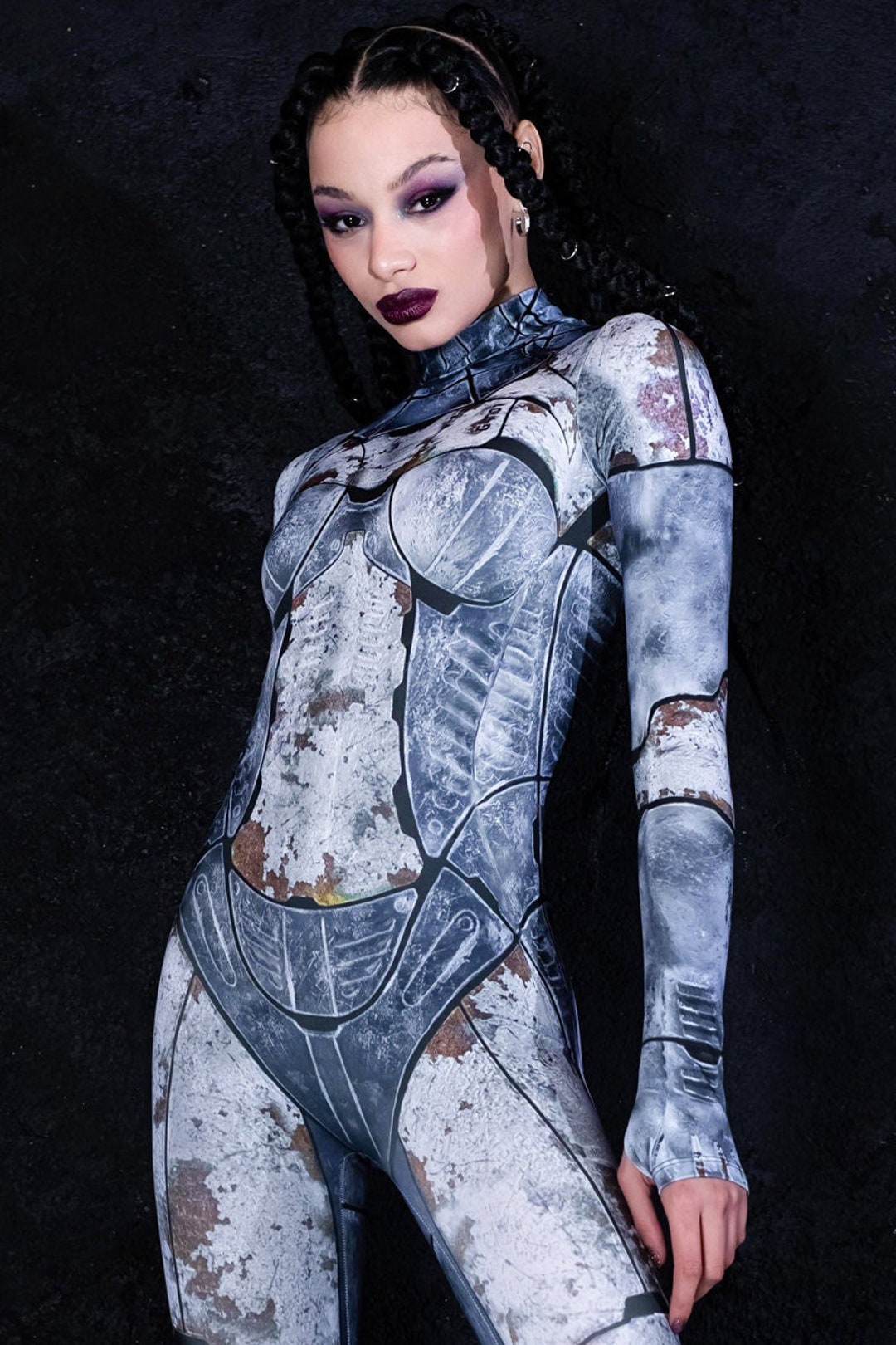 Adult Robot Costume, Gray Halloween Cyborg Costume for Women, Cosplay ...