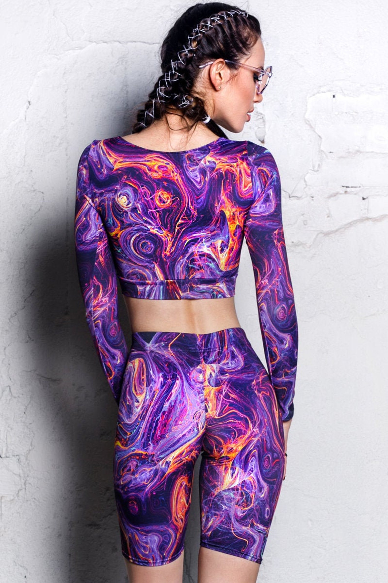 Women Bike Shorts, Rave Shorts, Festival High Waisted Shorts, Yoga ...