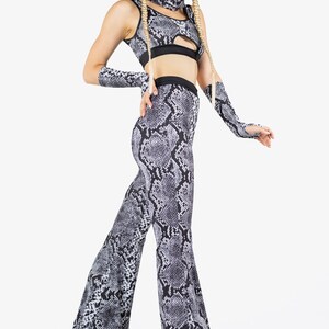 Snakeskin Disco Pants, Snake High Waisted Pants, Snake Flare Bell ...