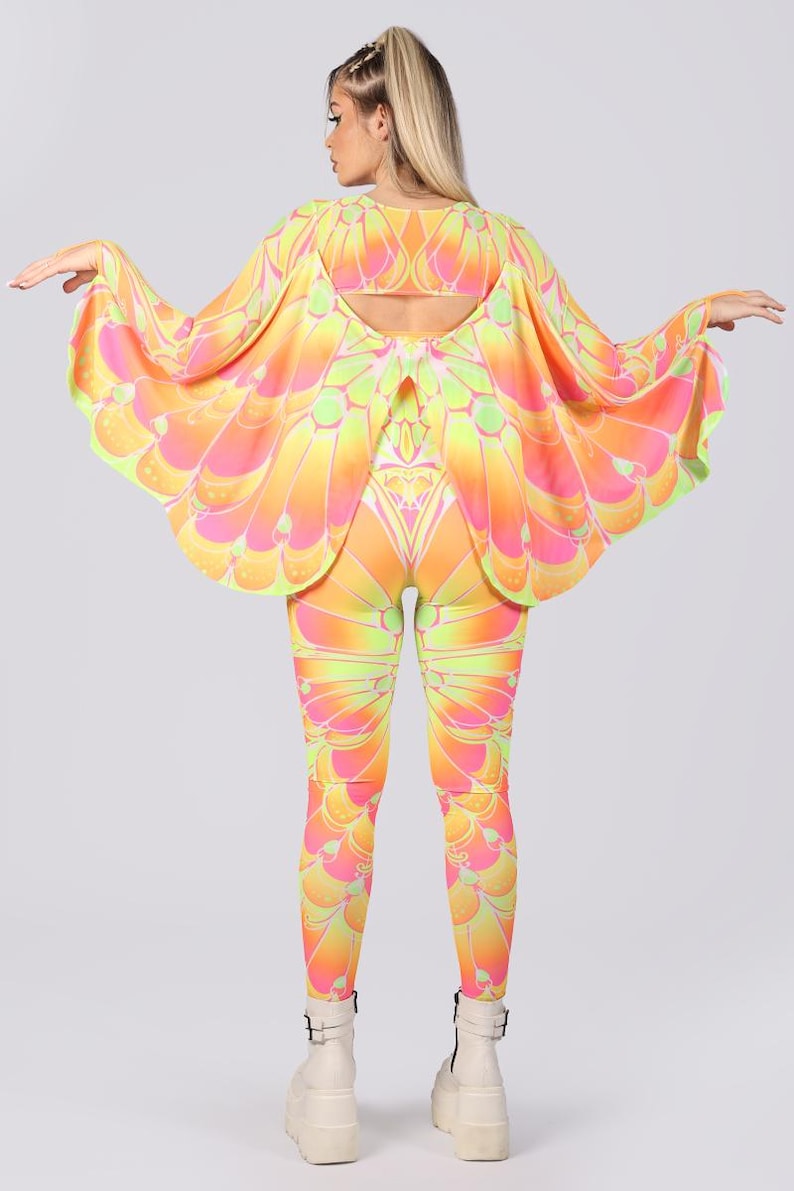 Neon Butterfly Mesh Wings, Moth Wings Accessories, Matching Set, Rave ...