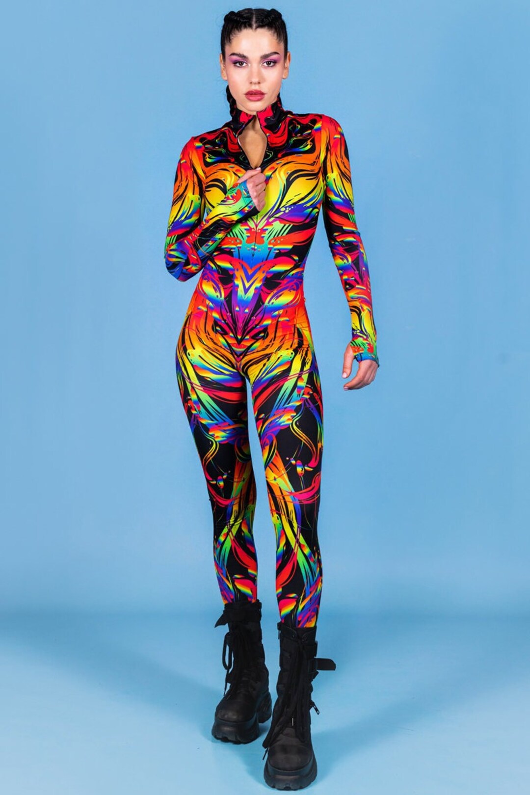 Rainbow Costume, Pride Costume, Rainbow One Piece Bodysuit, Full Body ...