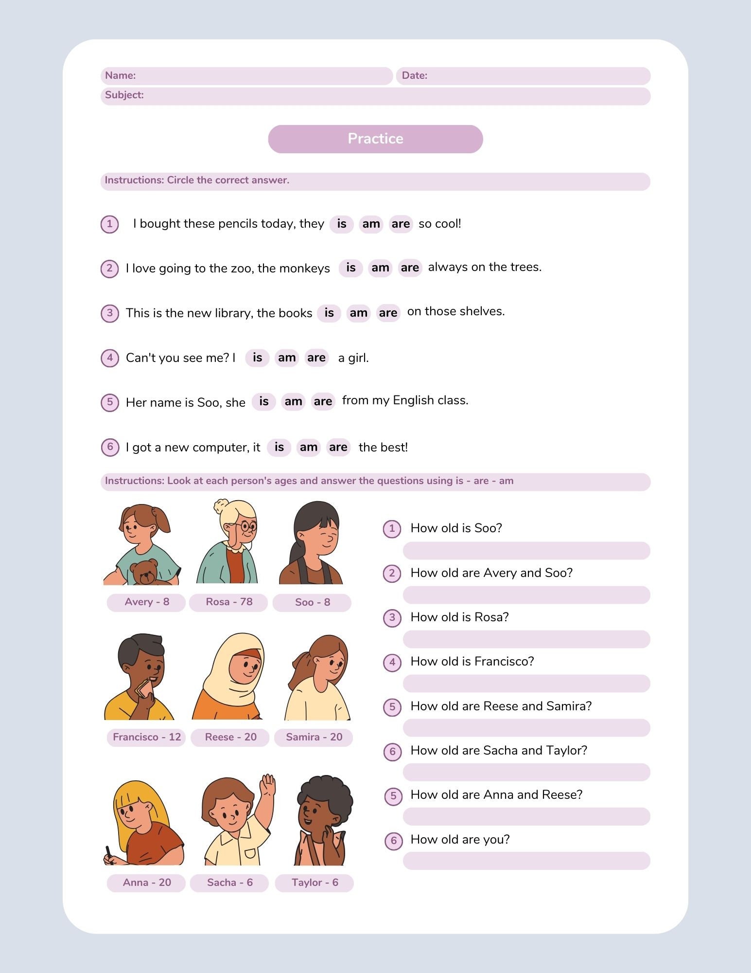 Printable Grammar Worksheets **DIGITAL** - Etsy
