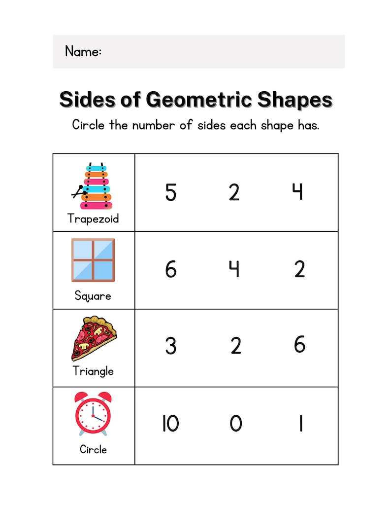 Printable Geometric Shapes Worksheets **DIGITAL** - Etsy