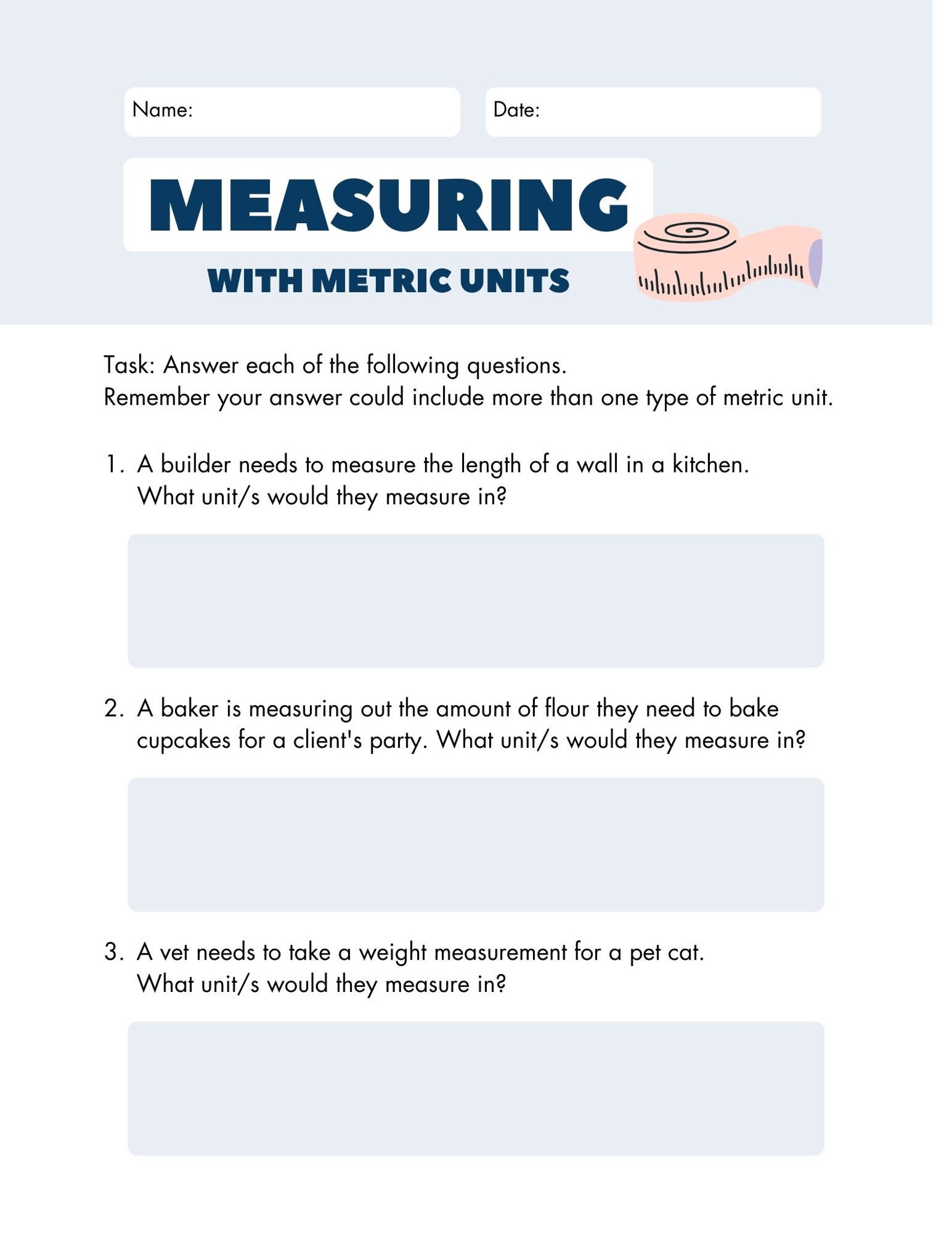 Printable Metric Conversion Worksheets **DIGITAL** - Etsy