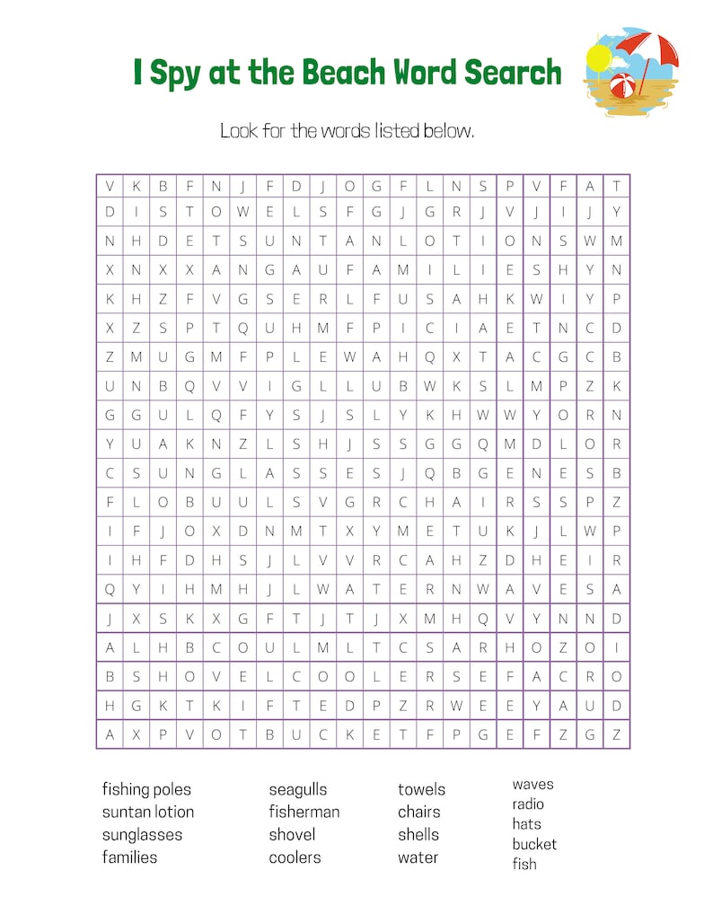 Summer Word Searches **DIGITAL** - Etsy