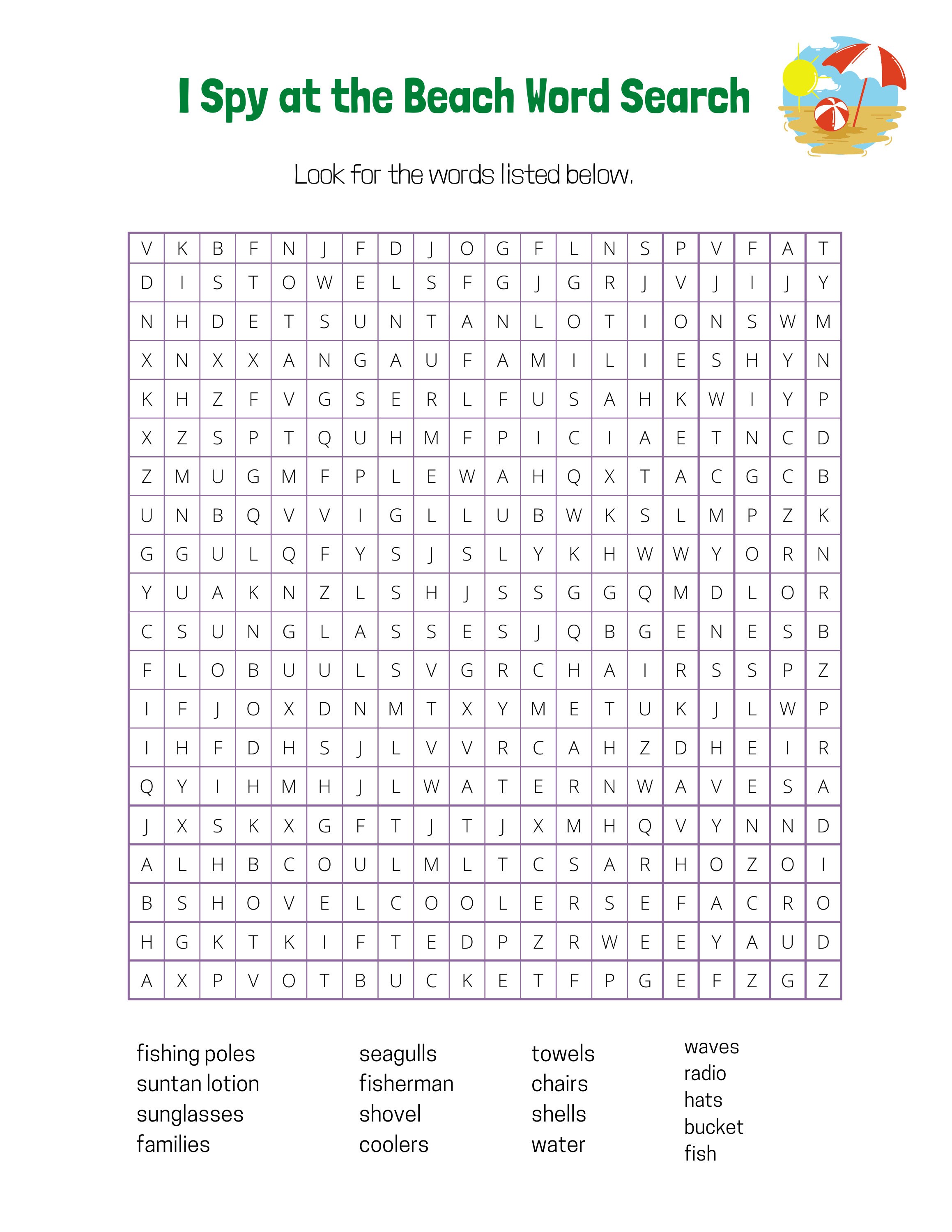 Summer Word Searches **DIGITAL** - Etsy