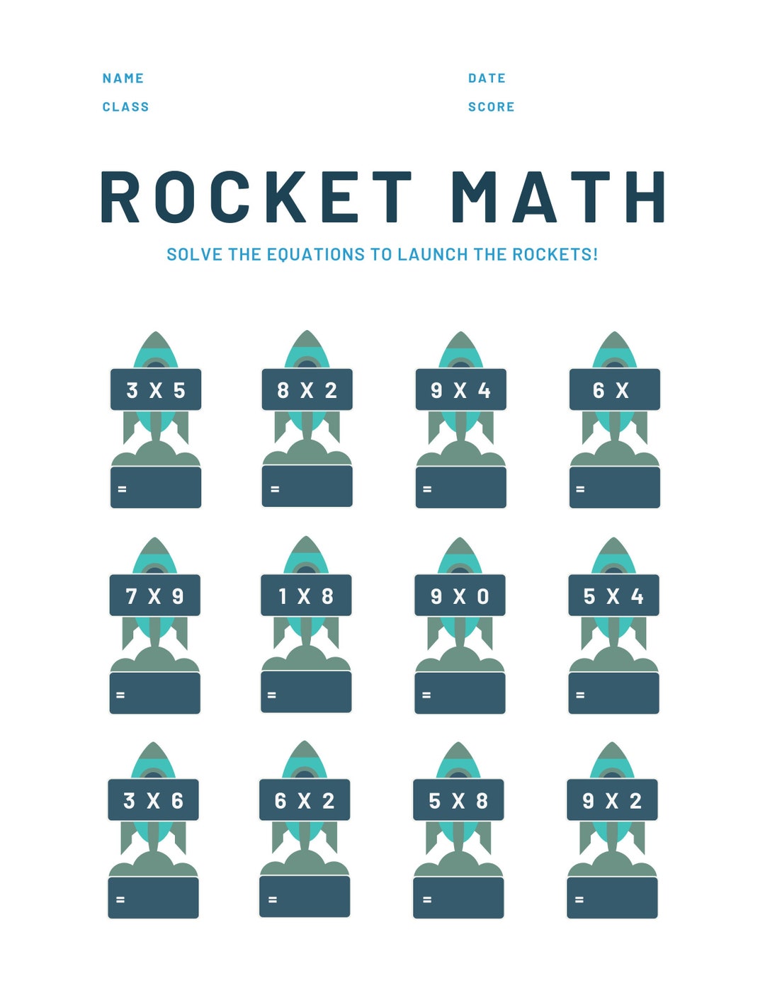 Printable Math Worksheets **DIGITAL** - Etsy