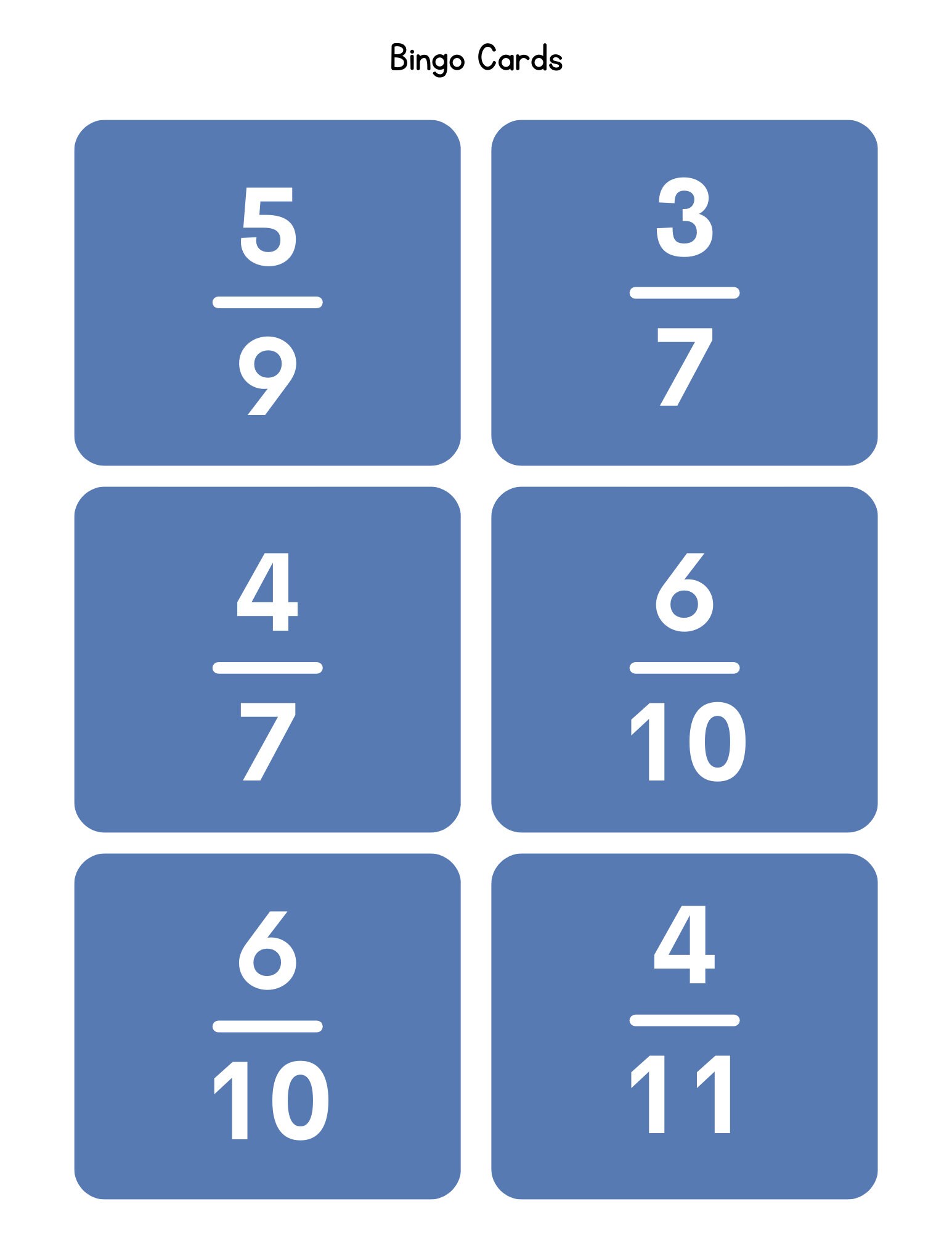 Math Fraction Bingo Worksheets DIGITAL - Etsy