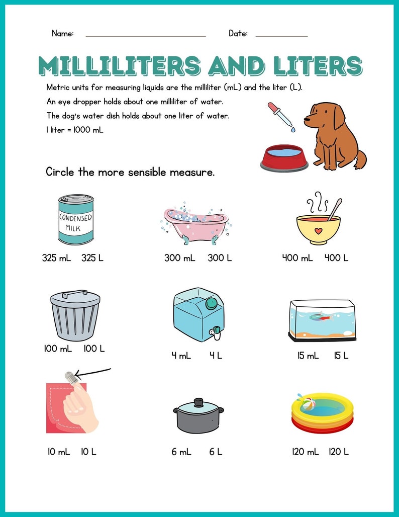 Printable Metric Conversion Worksheets **DIGITAL** - Etsy