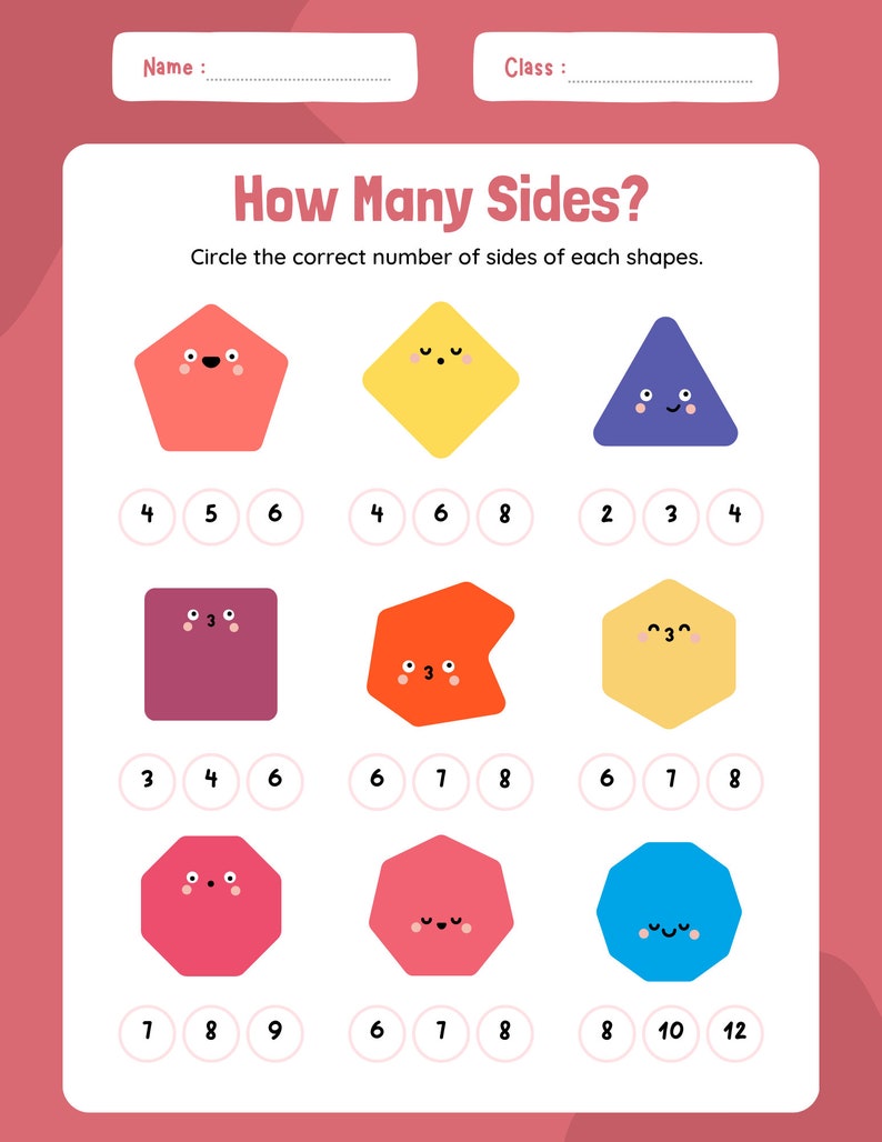 Printable Geometric Shapes Worksheets **DIGITAL** - Etsy