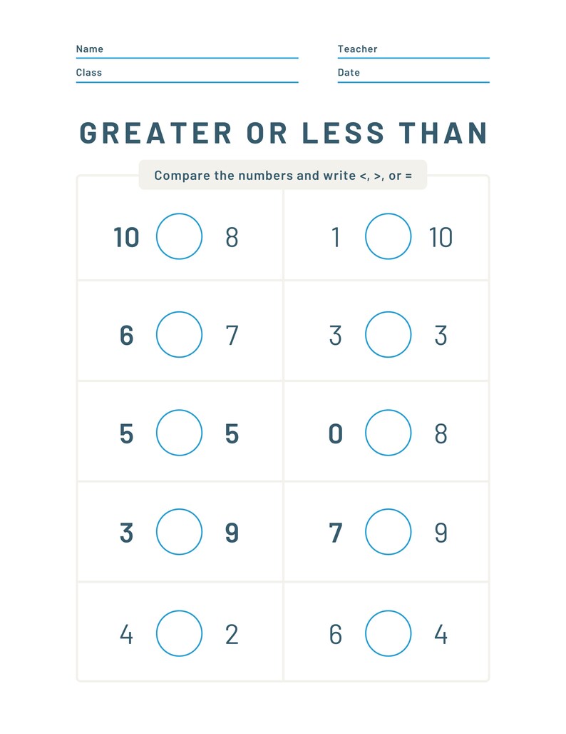 Printable Math Worksheets **DIGITAL** - Etsy