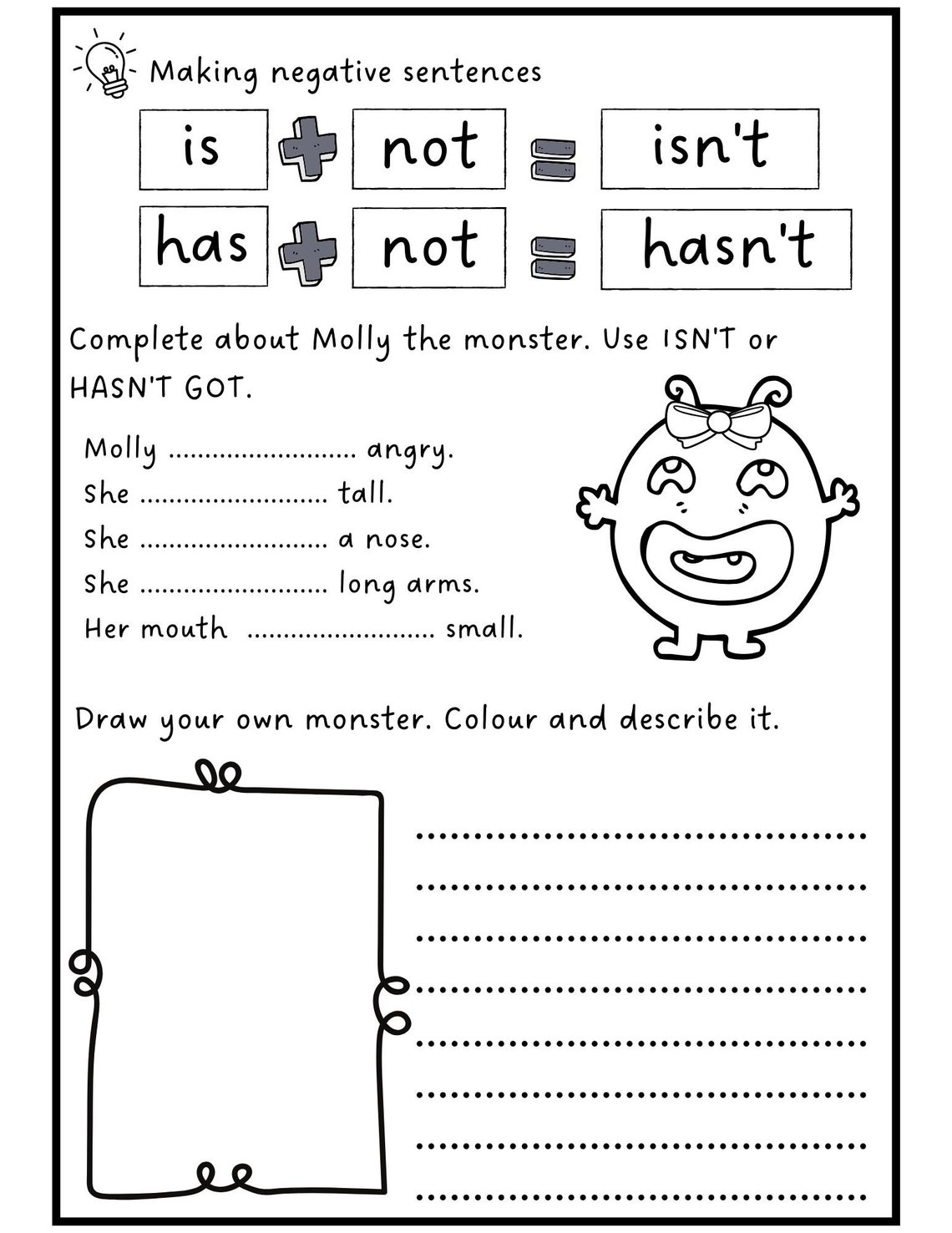 Printable Grammar Worksheets **DIGITAL** - Etsy