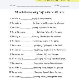 Printable Grammar Worksheets **DIGITAL** - Etsy