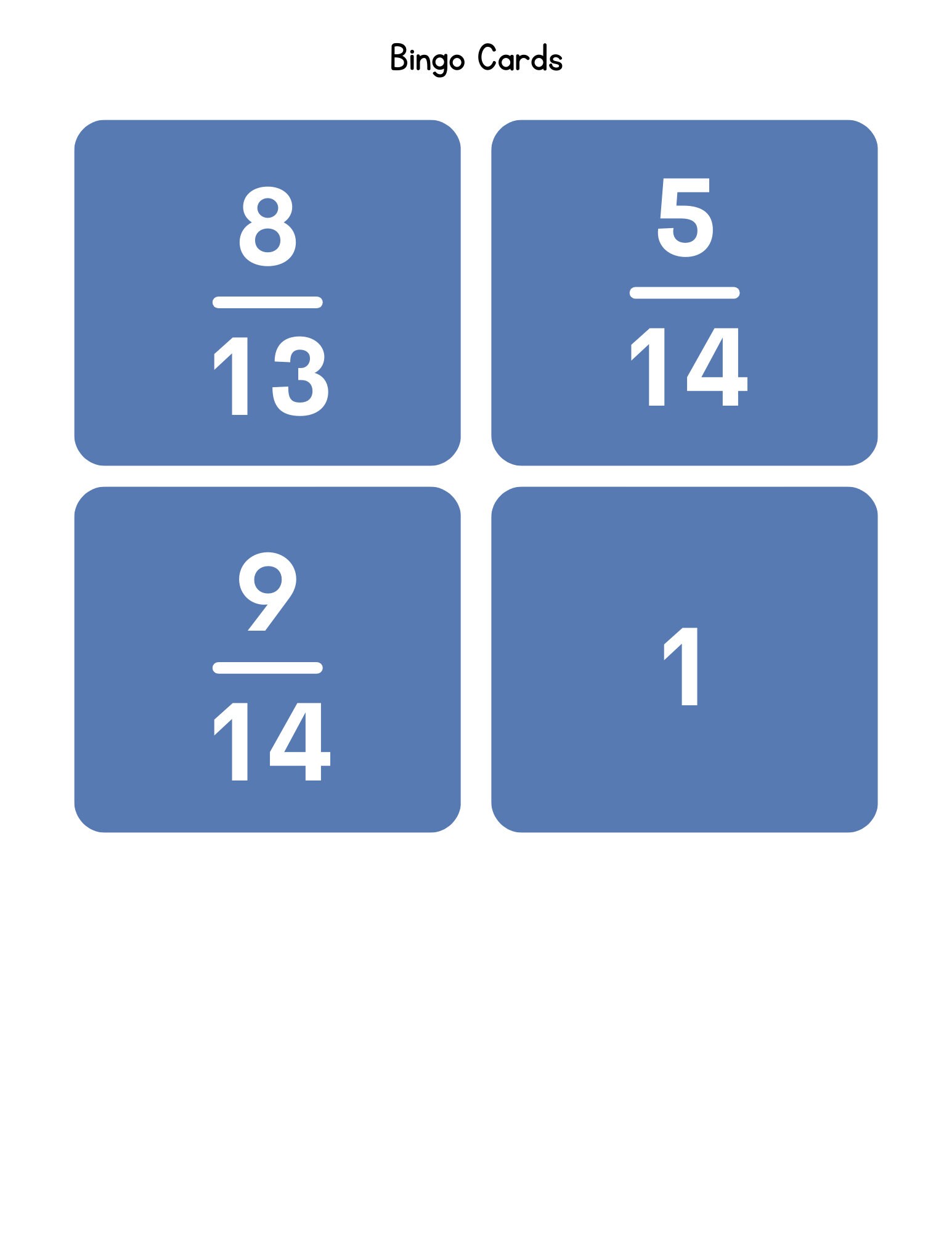 Math Fraction Bingo Worksheets DIGITAL - Etsy