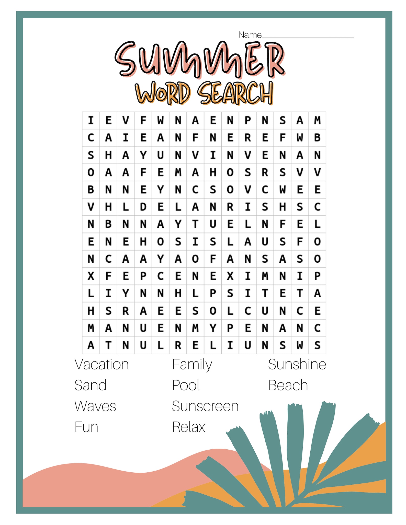 Summer Word Searches **DIGITAL** - Etsy