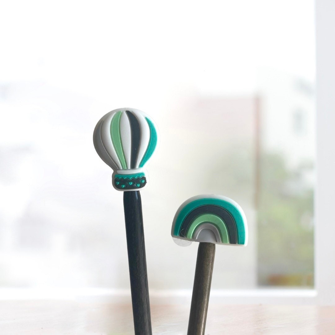 Hot Air Balloon/rainow (teal) Stitch Stopper Set | Knitting Tool ...