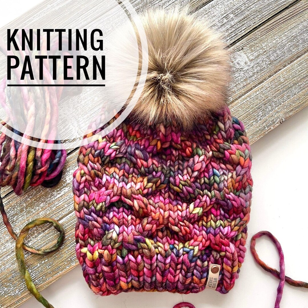 Trellis Knitted Hat - Knit Pattern Toque Beanie Hat - PDF FILE ONLY - Etsy