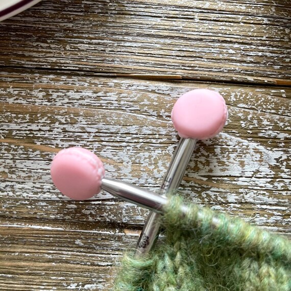 Pink Macaron Stitch Stopper Set Knitting Tool Needle - Etsy