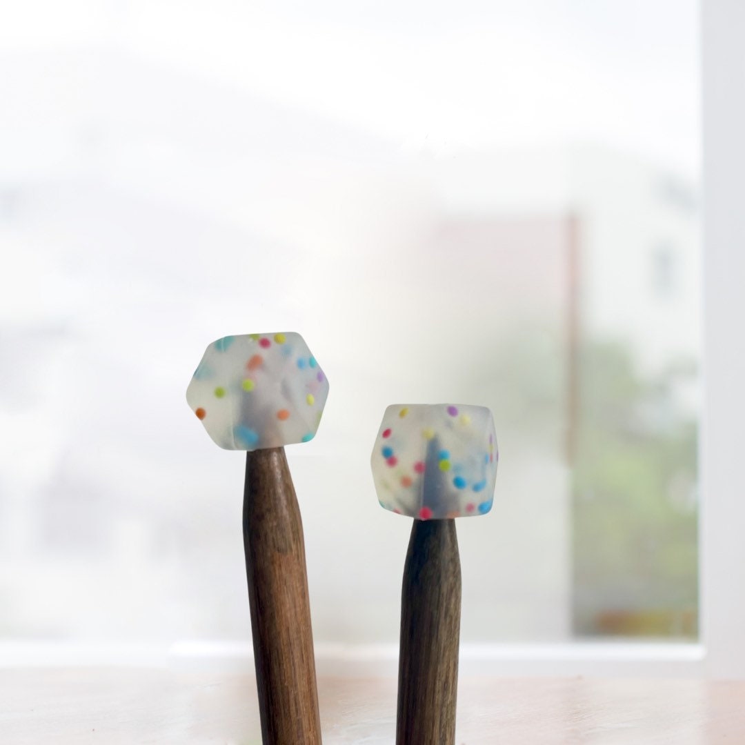 Confetti Clear Stitch Stopper Set | Knitting Tool | Needle Stopper ...