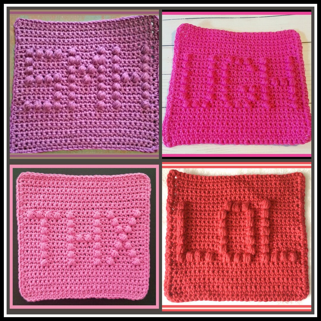 Crocheted Text Speak Dishcloth Pattern Combo - PDF File Only - Etsy