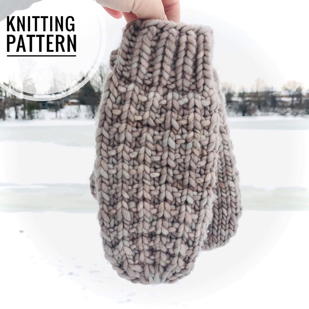 Gala Mittens Knitting Pattern – Super Bulky Wool, Adult Size (PDF FILE ...