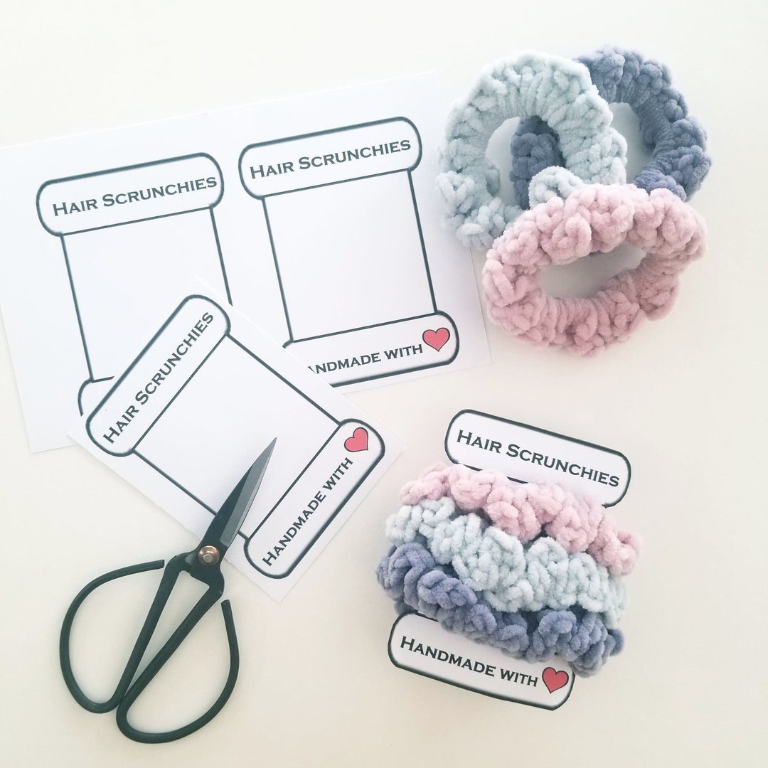 3 Scrunchie Display Card Tag Wrapper - PDF FILE ONLY - Knit Crochet ...